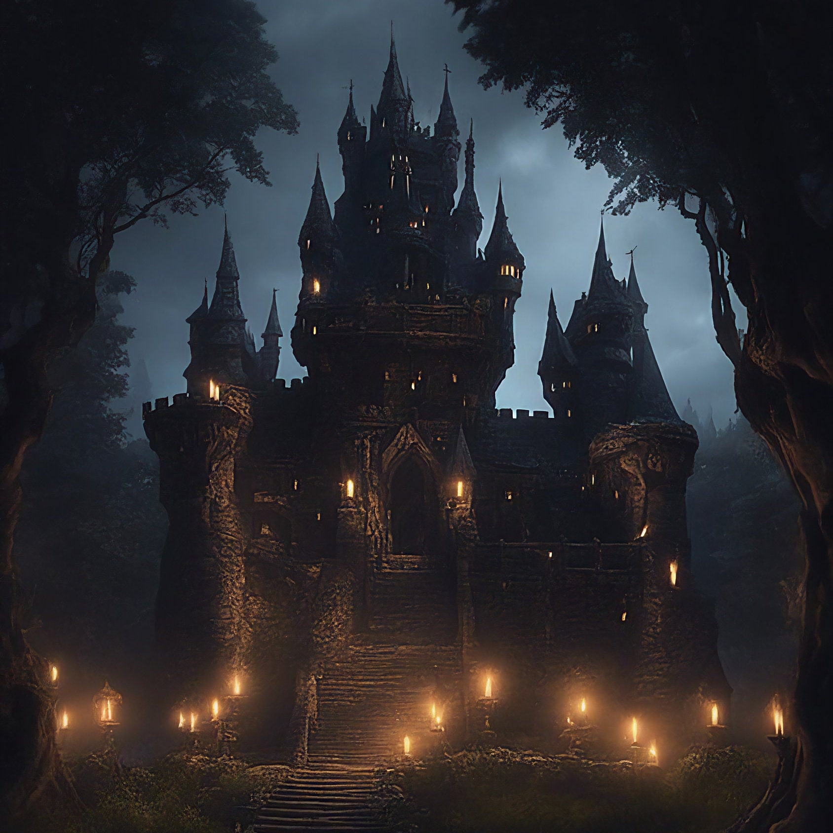 Enigmatic Dark Academia Castle Series - Set of 5 Digital Prints ...