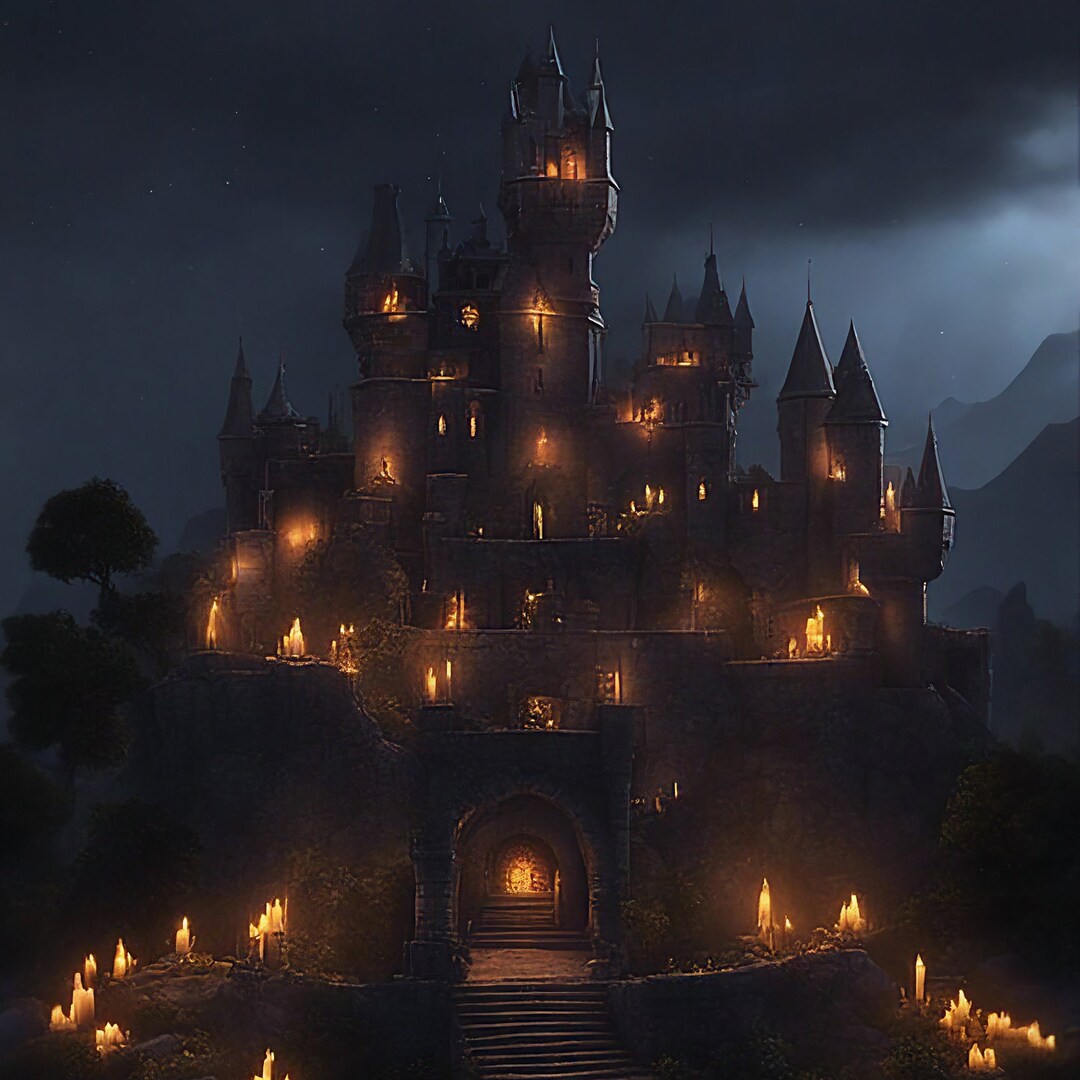 Enigmatic Dark Academia Castle Series - Set of 5 Digital Prints ...