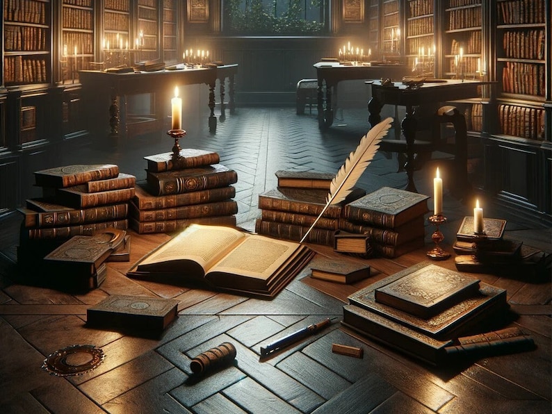 Dark Academia Wall Art: 5 Exclusive Prints Library, Study Room ...