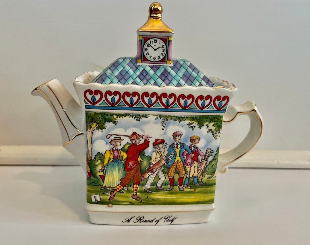 Sadler "a Round of Golf" Porcelain Teapot - Etsy