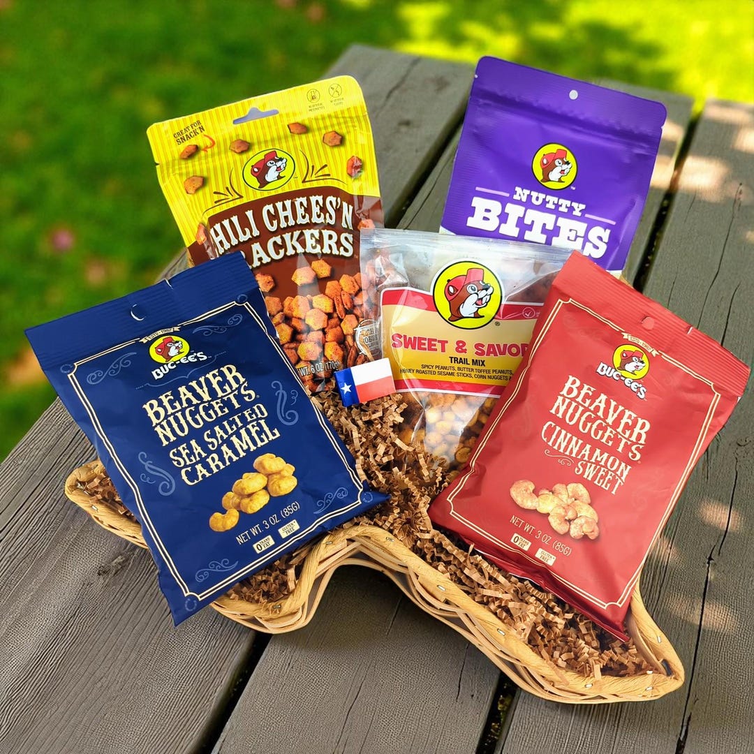 Best of Texas Snacks Basket, Texas Snack Gift, Road Trip Gift Basket ...