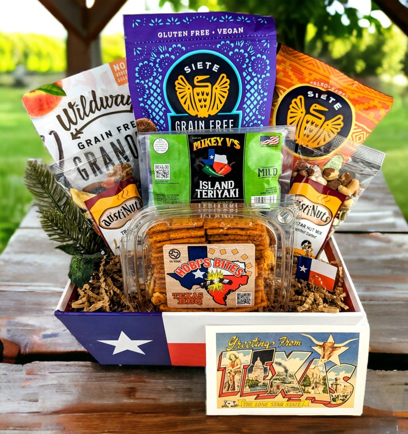 Tex Mix Snack Fiesta Personalized Texas Gift Basket, Snack Basket ...
