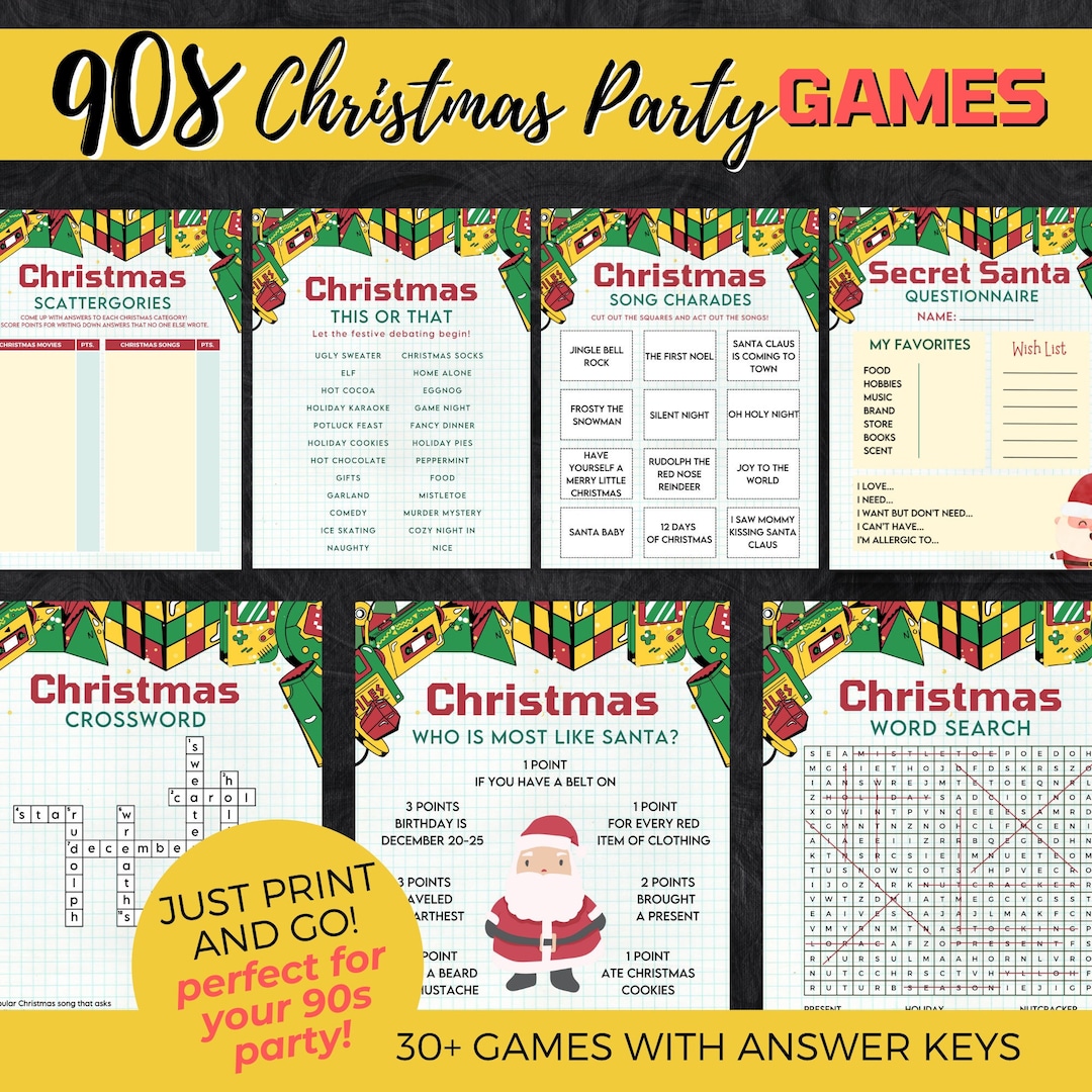 Christmas Games Bundle Printable Party Games Christmas - Etsy