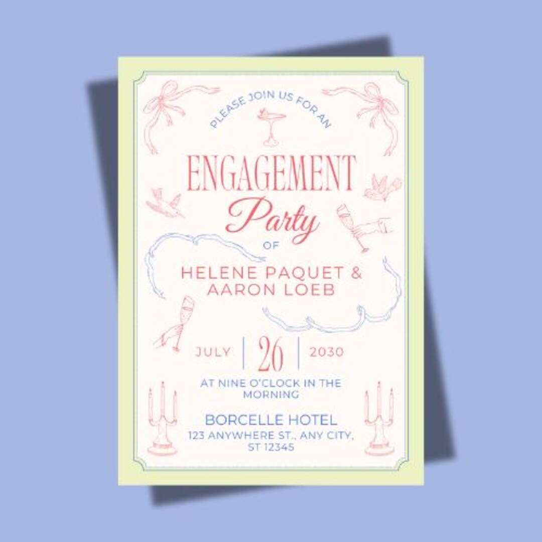 Editable Engagement Party Invitation Template | Personalize Your Own ...