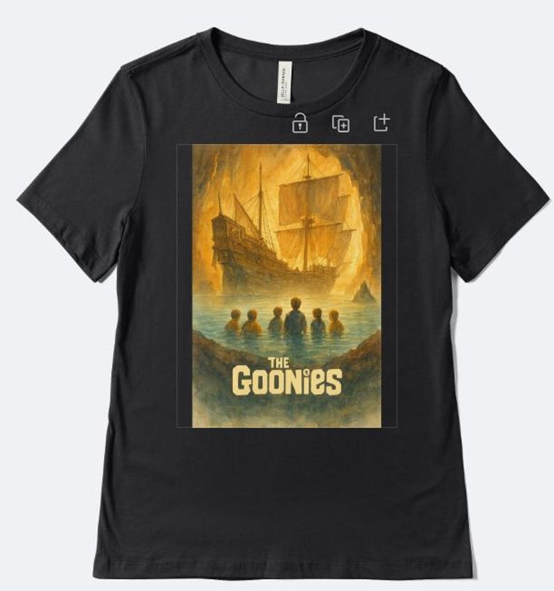 The Goonies Watercolor Movie Poster PNG | Vintage Pirate Ship Wall Art ...