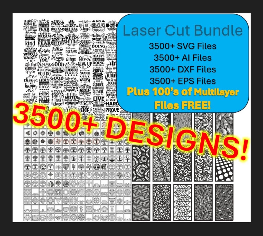 Over 3500+ Laser Cut Designs With 100's of Bonus Files! - Etsy