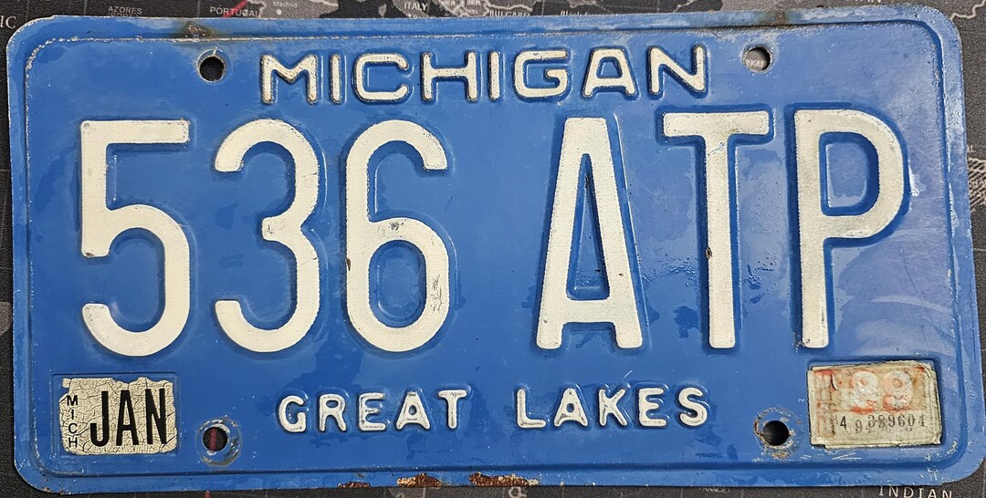 Vintage Michigan License Plate - Etsy