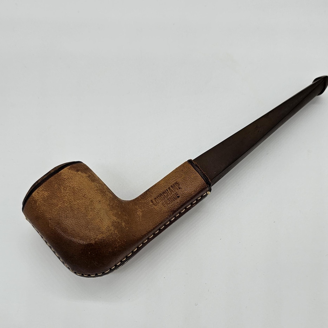 Vintage Estate Pipe - Longchamp France - Leather Wrapped Smoking Pipe ...