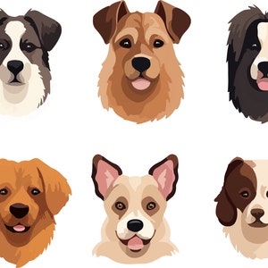 Watercolor Dog Clipart | Set of 20 Dog Clipart Breeds, Dog Clipart PNG ...