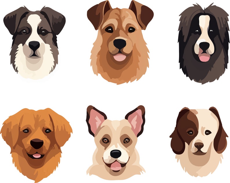 Watercolor Dog Clipart | Set of 20 Dog Clipart Breeds, Dog Clipart PNG ...