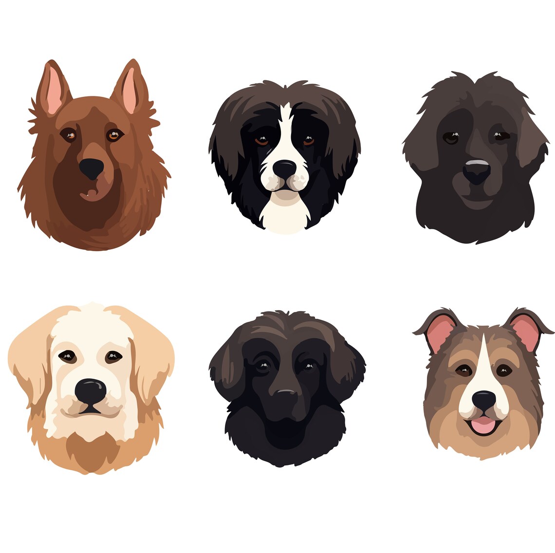 Watercolor Dog Clipart Set of 20 Dog Clipart Breeds, Dog Clipart PNG ...