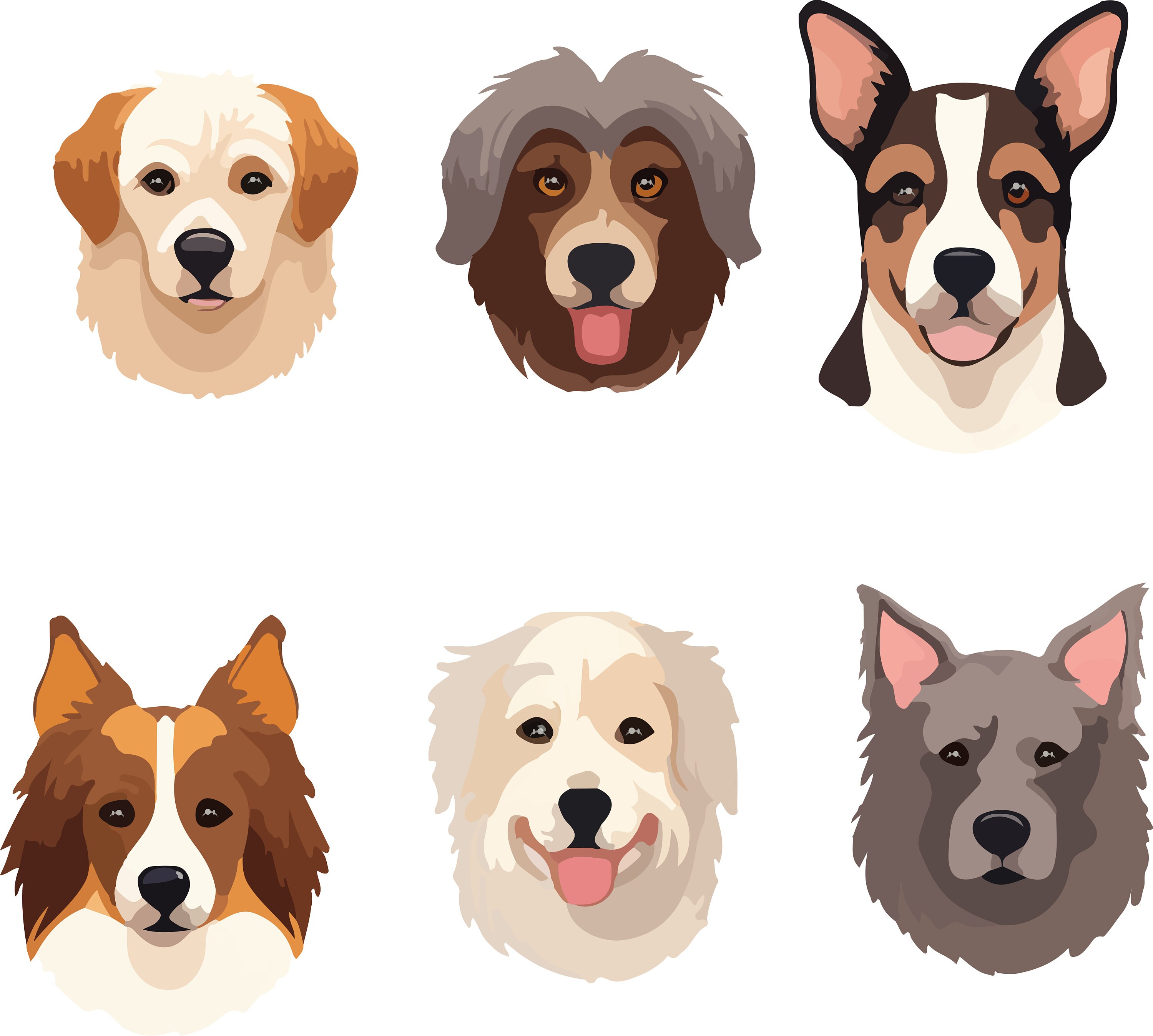 Watercolor Dog Clipart Set of 20 Dog Clipart Breeds, Dog Clipart PNG ...