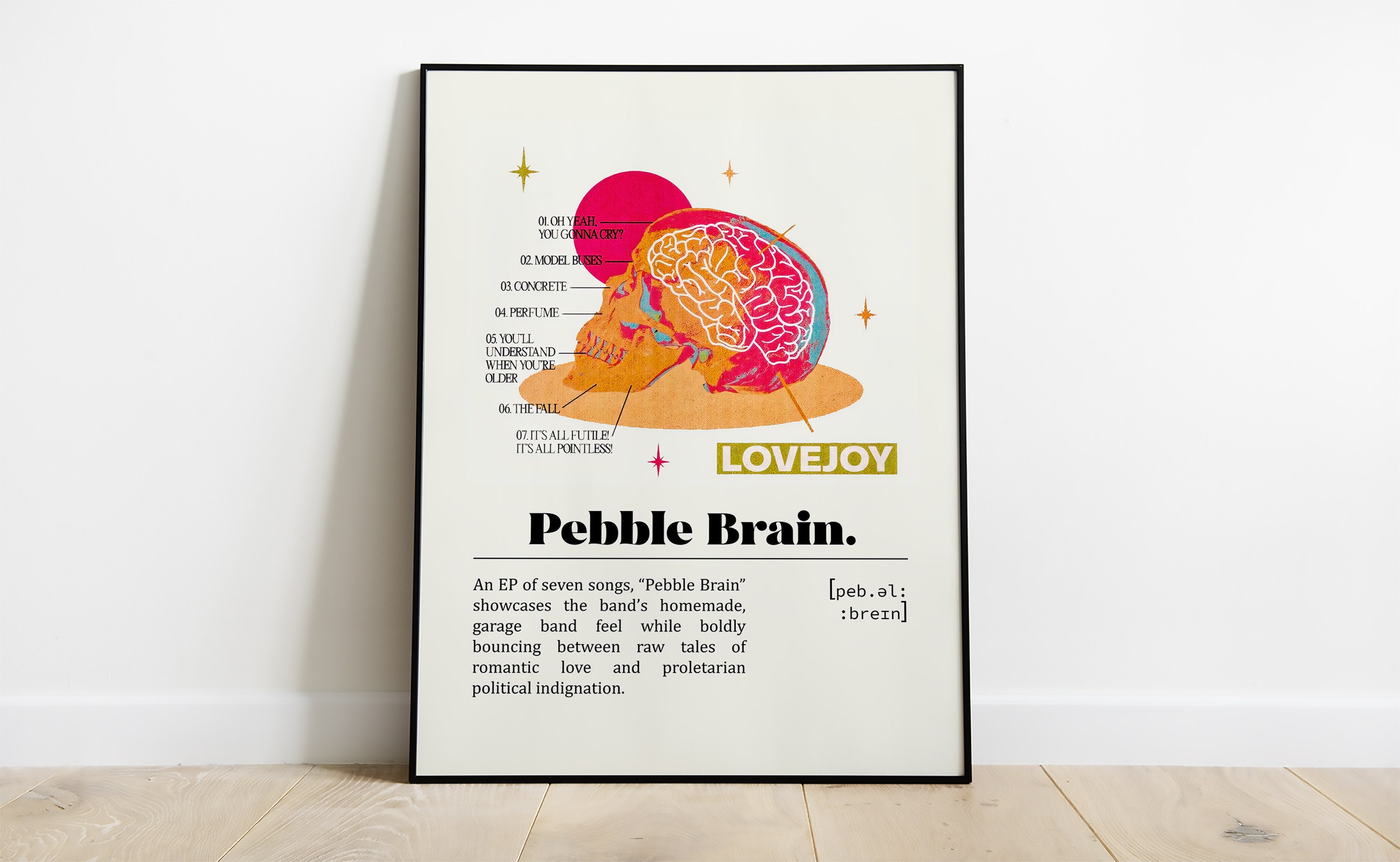 Lovejoy Pebble Brain Poster Minimalist Music Poster Vintage Retro Art ...