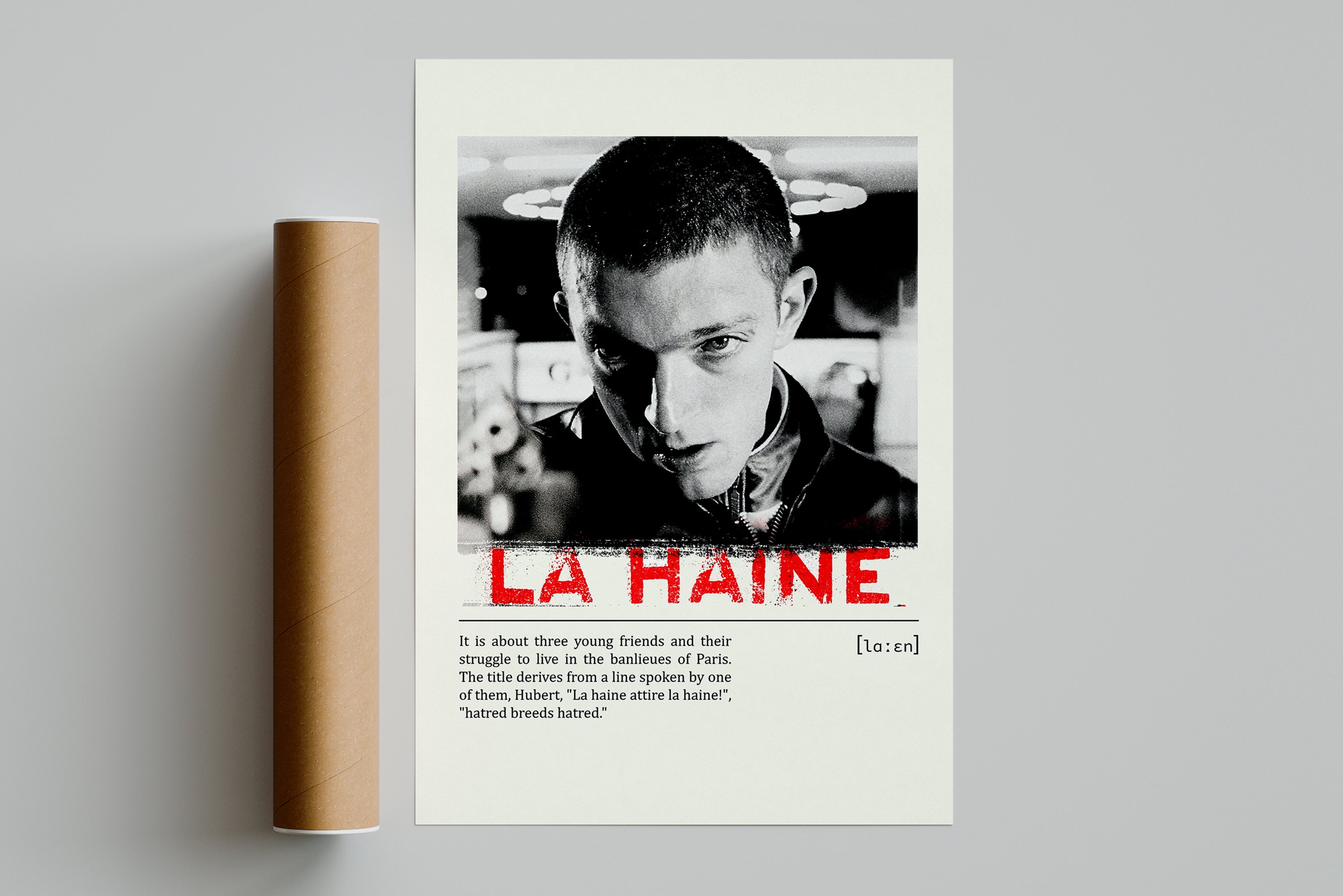 La Haine Mathieu Kassovitz Movie Poster Minimalist Movie Poster Vintage ...