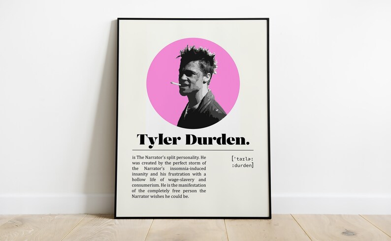 Fight Club Tyler Durden David Fincher Poster Minimalist Movie Poster ...