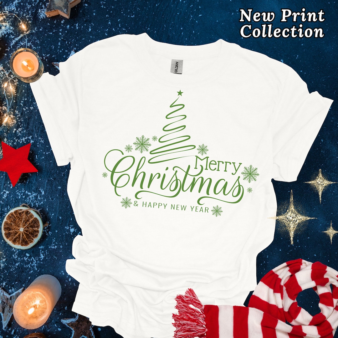 Merry Christmas T-shirt Christmas T-shirt Christmas Tree - Etsy