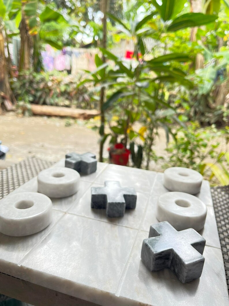 Tic Tac Toe Marble Board and Elements, Classic Board Game, Xs and Os ...