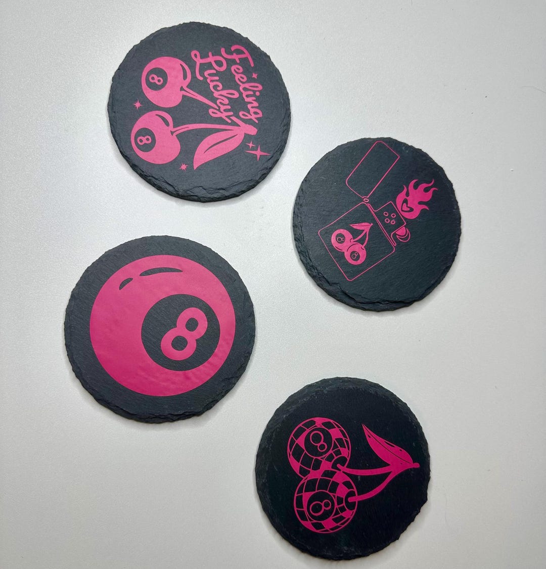 4 Slate Trendy 8 Ball Preppy Aesthetic Coasters Set of 4 - Etsy