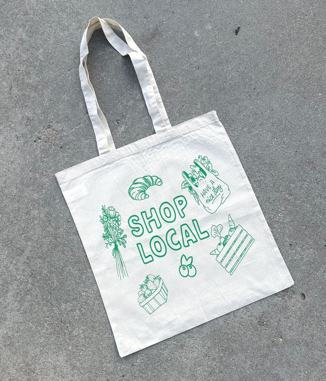 Shop Local Tote Bag • Modern Line Art Cotton Canvas Tote Bag •aesthetic ...
