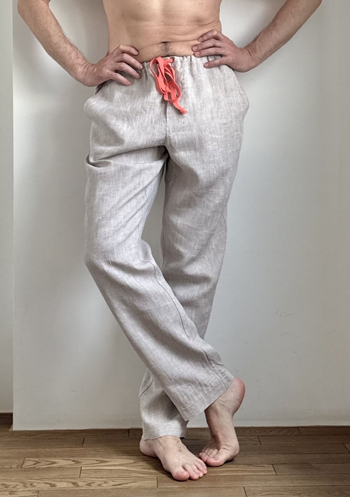 Linen Pants for Men Summer Linen Pants Men Melange Linen Trousers Mens ...
