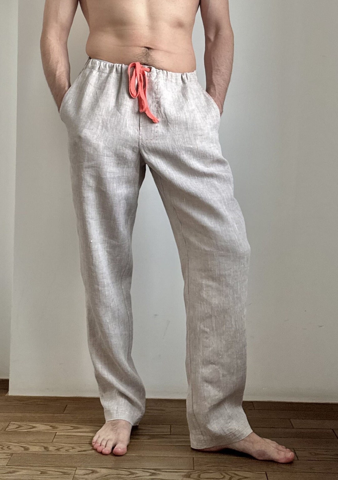 Linen Pants for Men Summer Linen Pants Men Melange Linen Trousers Mens ...