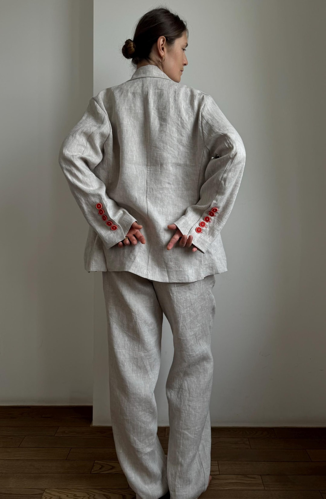 Oversized Linen Suit for Women, Woman Linen Suit, Linen 2 Piece Set ...