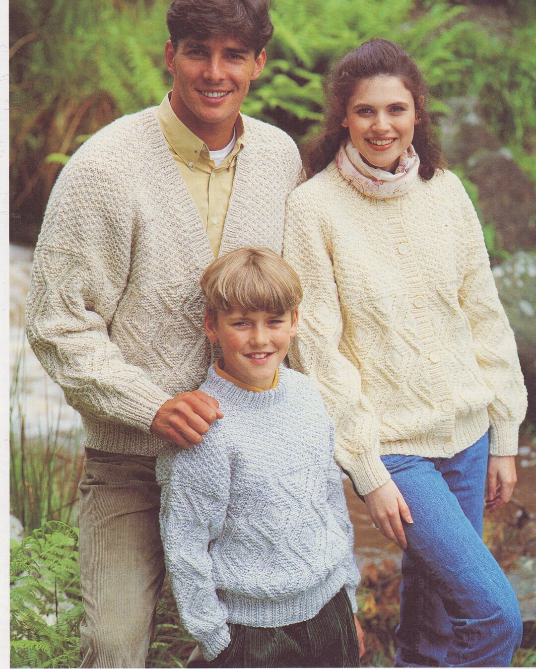 Mens Womens Childrens V and Round Neck Textured Cardigans and Round ...