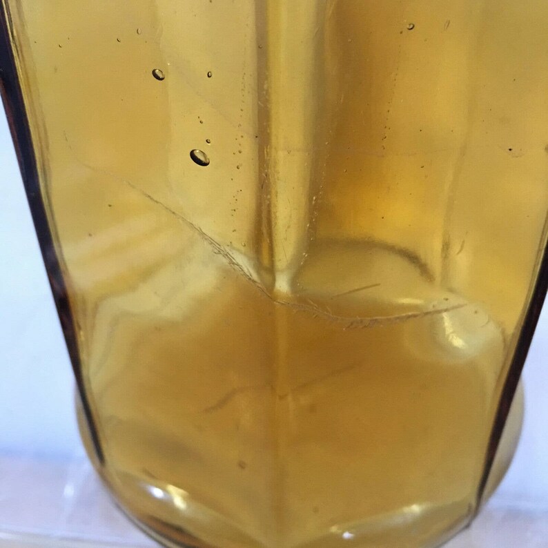 Amber Paneled Depression Era Glass Kitchen Canister Storage Jar W ...