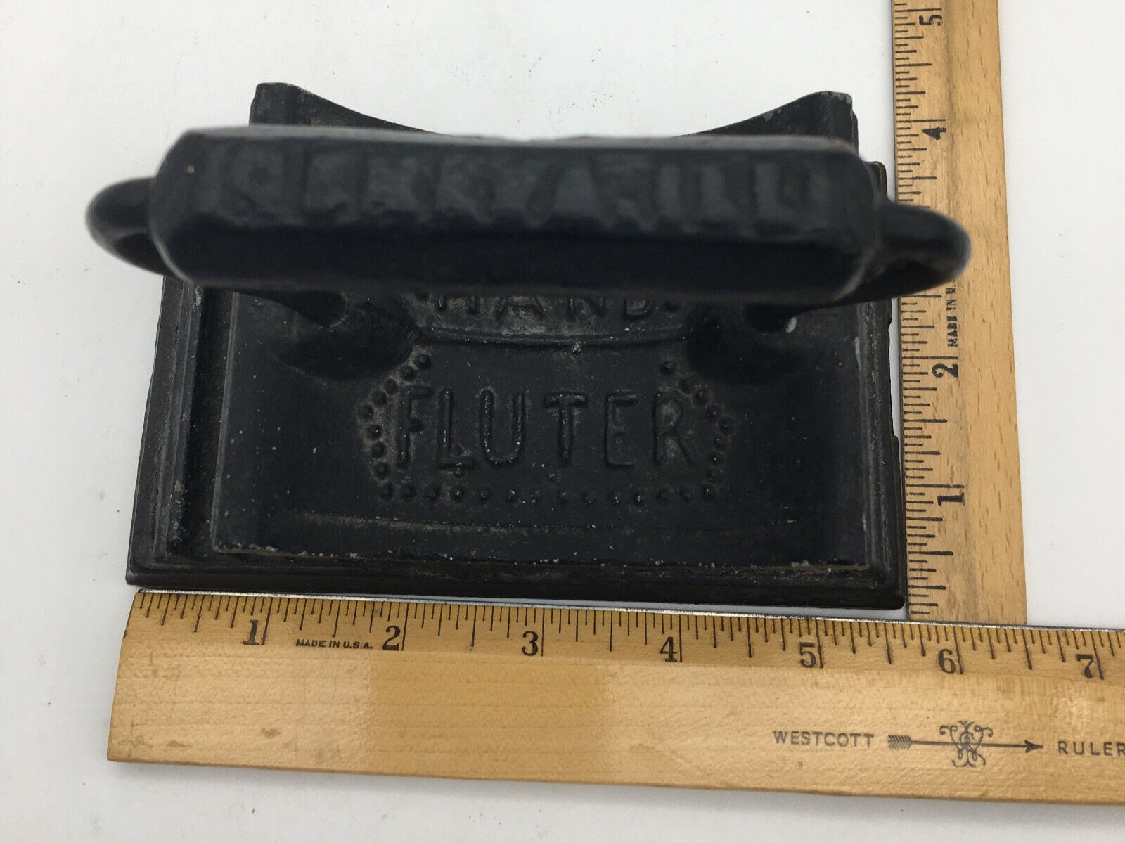 P 1866 Antique Geneva Collar Cuff Hand Fluter Fluting Iron Roller Civil ...