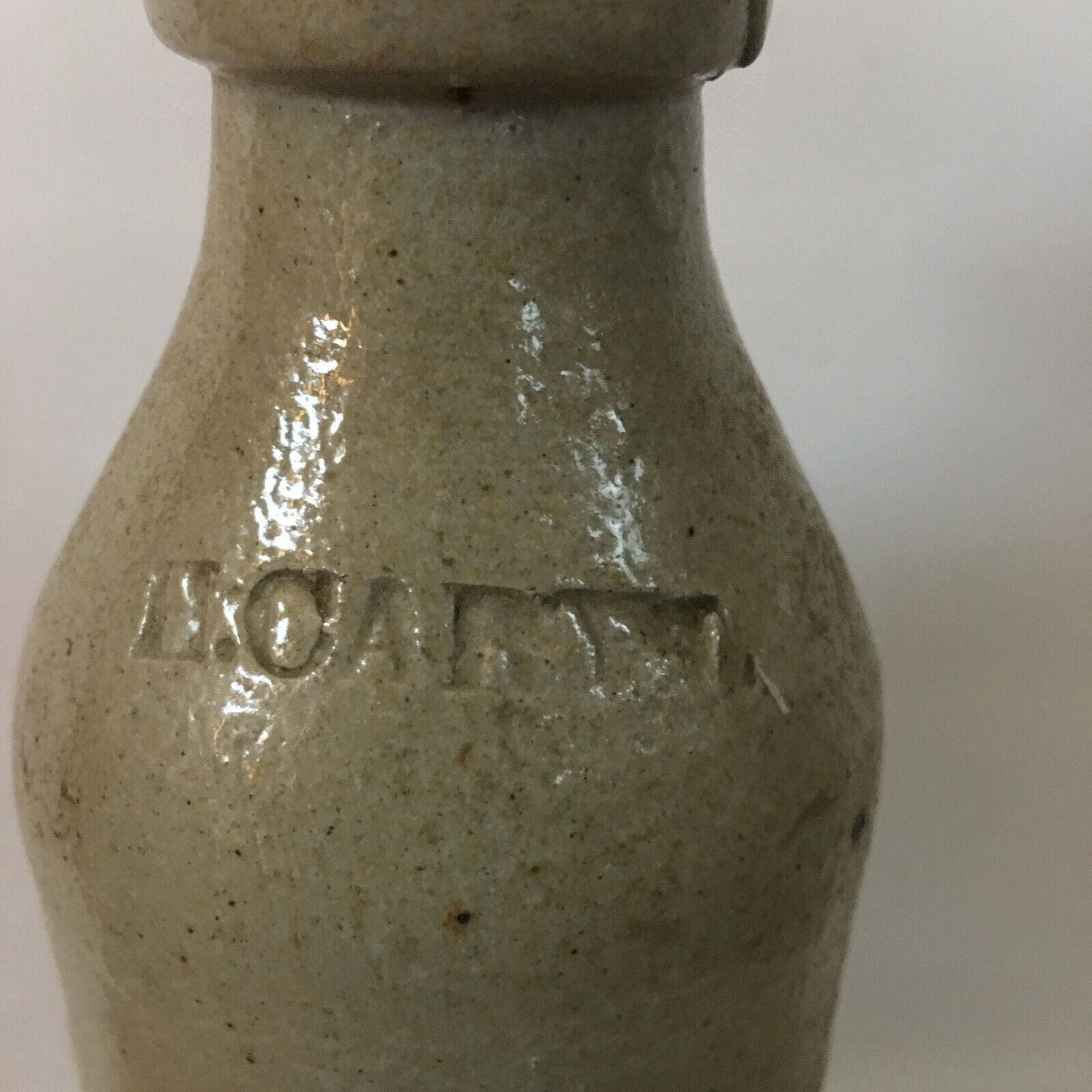 Antique Blob Top Stoneware Beer Ale Bottle Impressed Mark H CARYL 7 ...