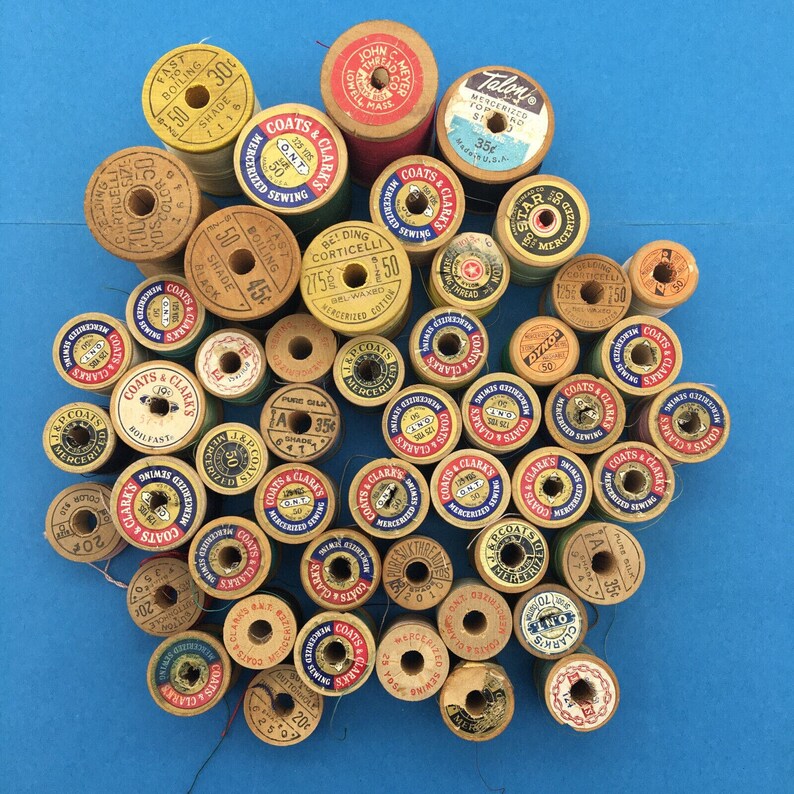 Vintage Wood Spool Thread Lot Mixed Brands and Colors 50 Spools Used - Etsy