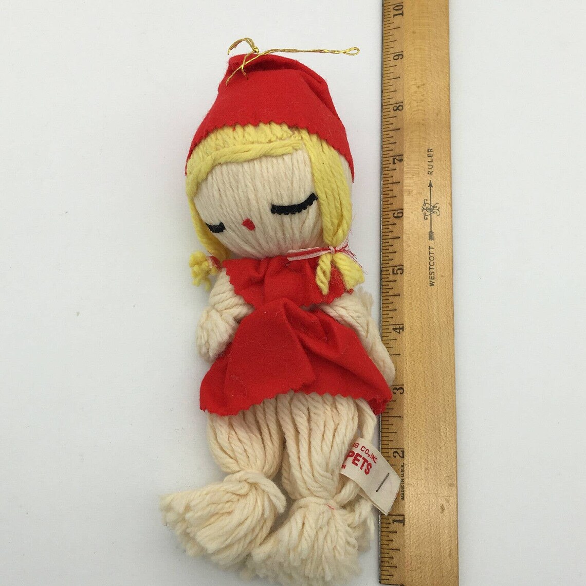 Vintage Mop-pets Yarn Red Felt 8 Girl Doll S Rosenberg Co W/ Tag Japan ...