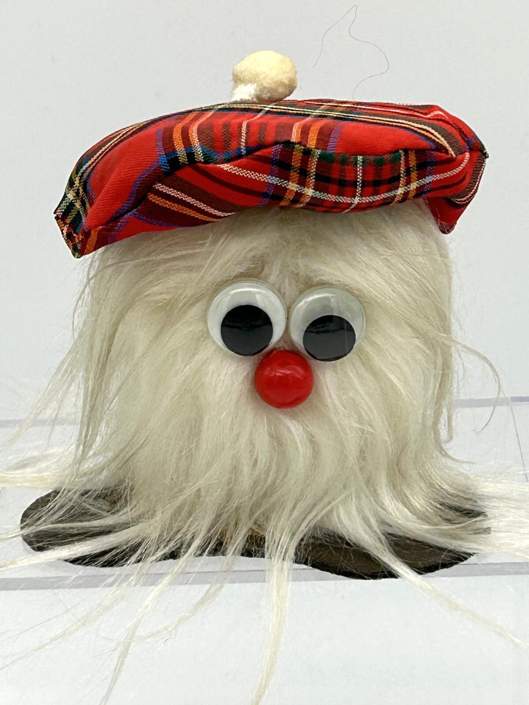 Vintage Scottish Gonk Glook Hairy Funky Googly Eyes Tartan Hat Plush 4 ...