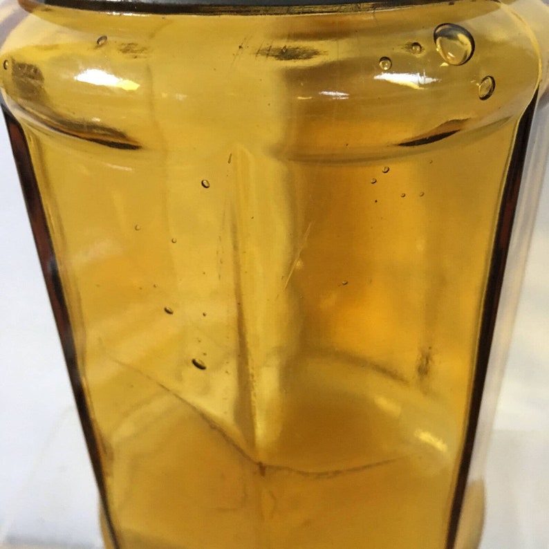Amber Paneled Depression Era Glass Kitchen Canister Storage Jar W ...