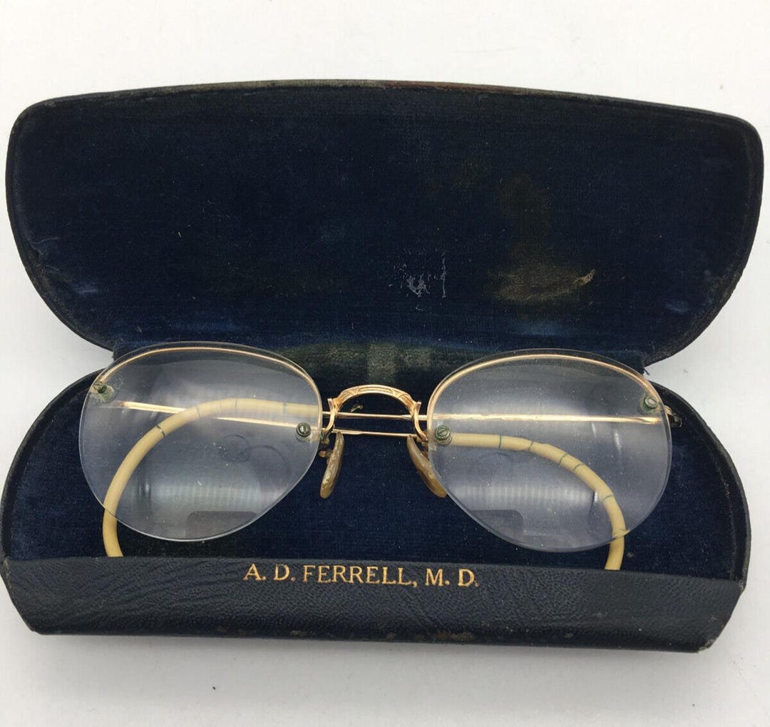 Vtg Shuron Glasses Wire Spectacles 1/10 12K Gold Filled Eyeglasses ...