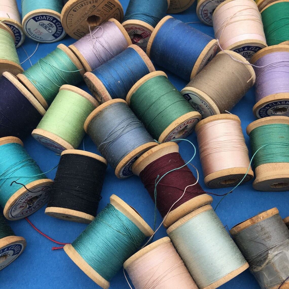 Vintage Wood Spool Thread Lot Mixed Brands and Colors 50 Spools - Used - Etsy