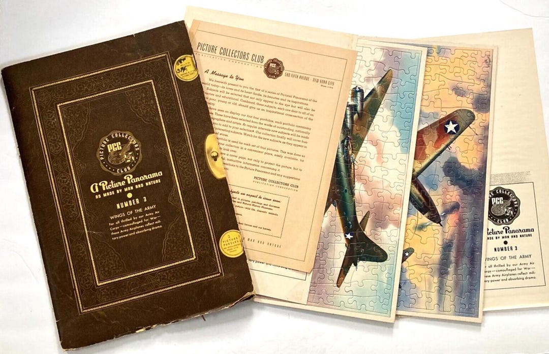WWII Picture Portfolio Puzzles Wings of the Army Planes Collectors Club ...