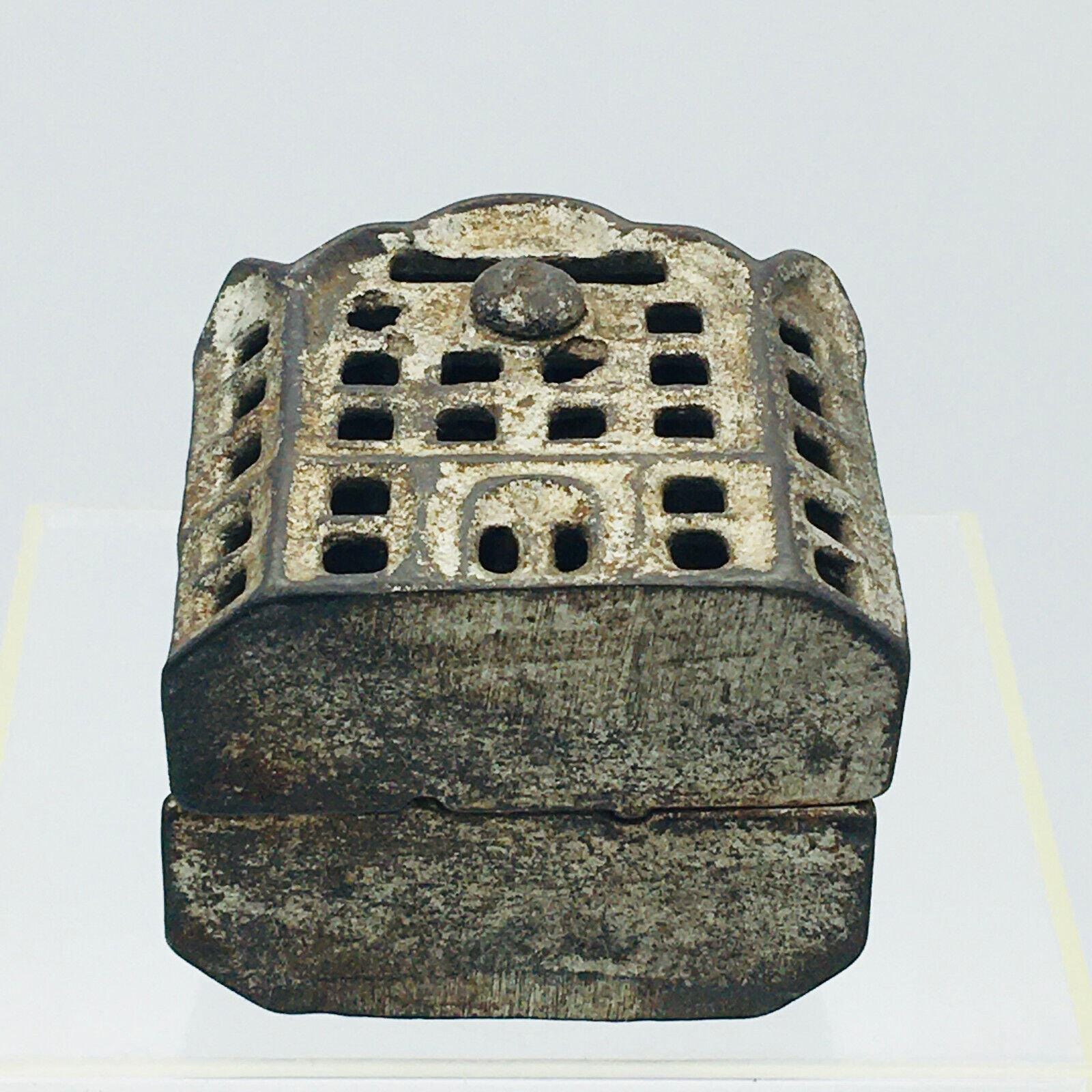 Antique Old Cast Iron Still Bank Coin Penny Domed Small 3 Building AC ...