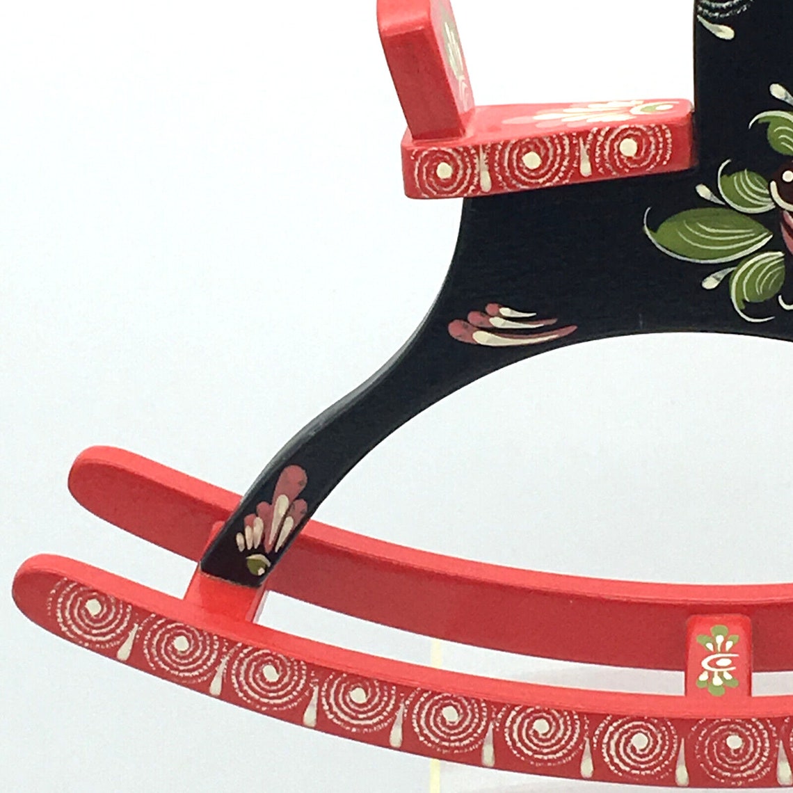 Russian Floral Handpainted Wood Rocking 7 Horse Folkart Vintage 1996 ...