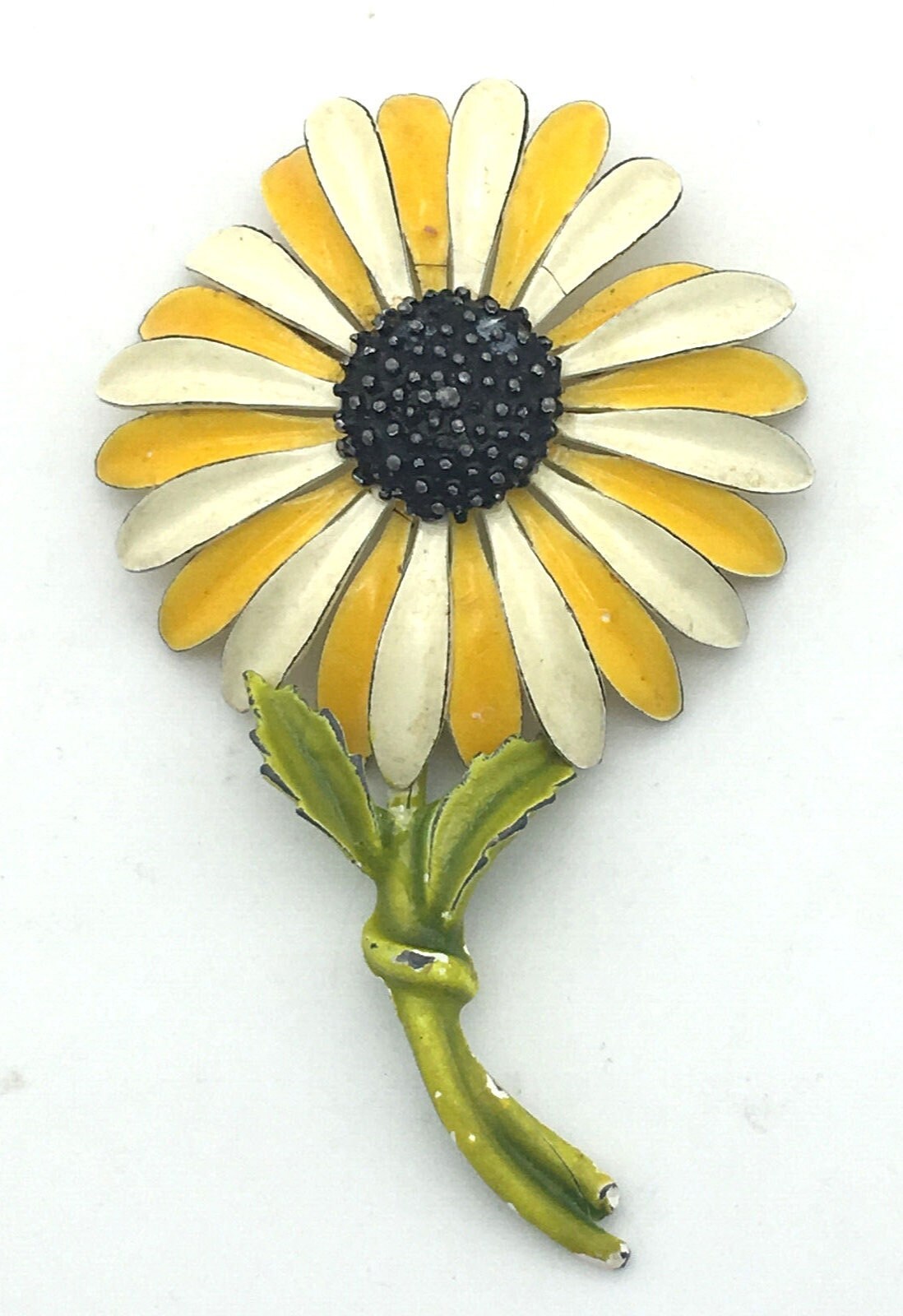 Vintage Yellow White Petal Flower Enamel Pin 3 Brooch - Etsy