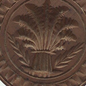 Antique Wooden Sheaf of Wheat Butter Stamp Primitive Folk Art Pie Crust ...