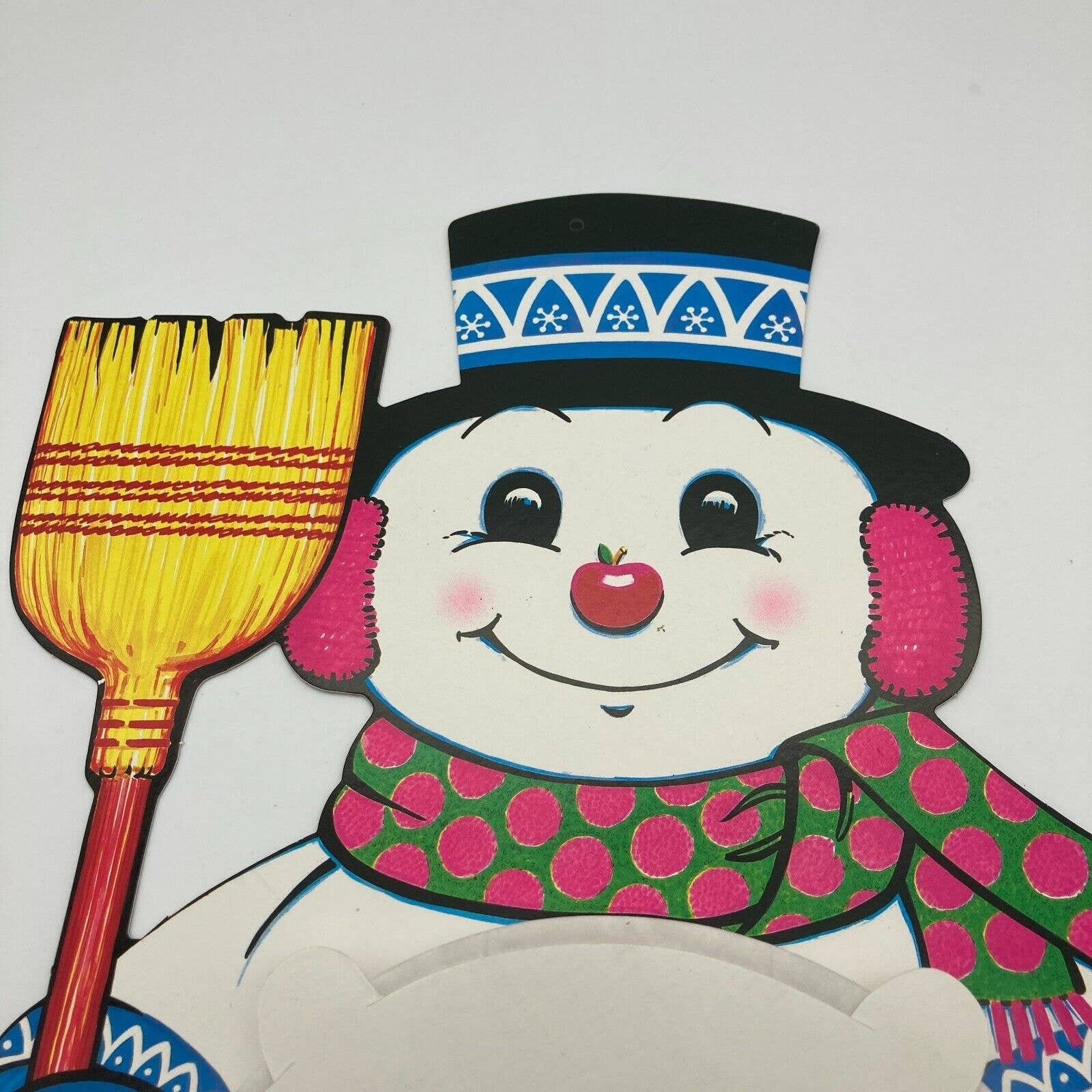 Vintage 1992 Beistle Co USA Hanging Snowman W/ Broom Tissue Paper ...
