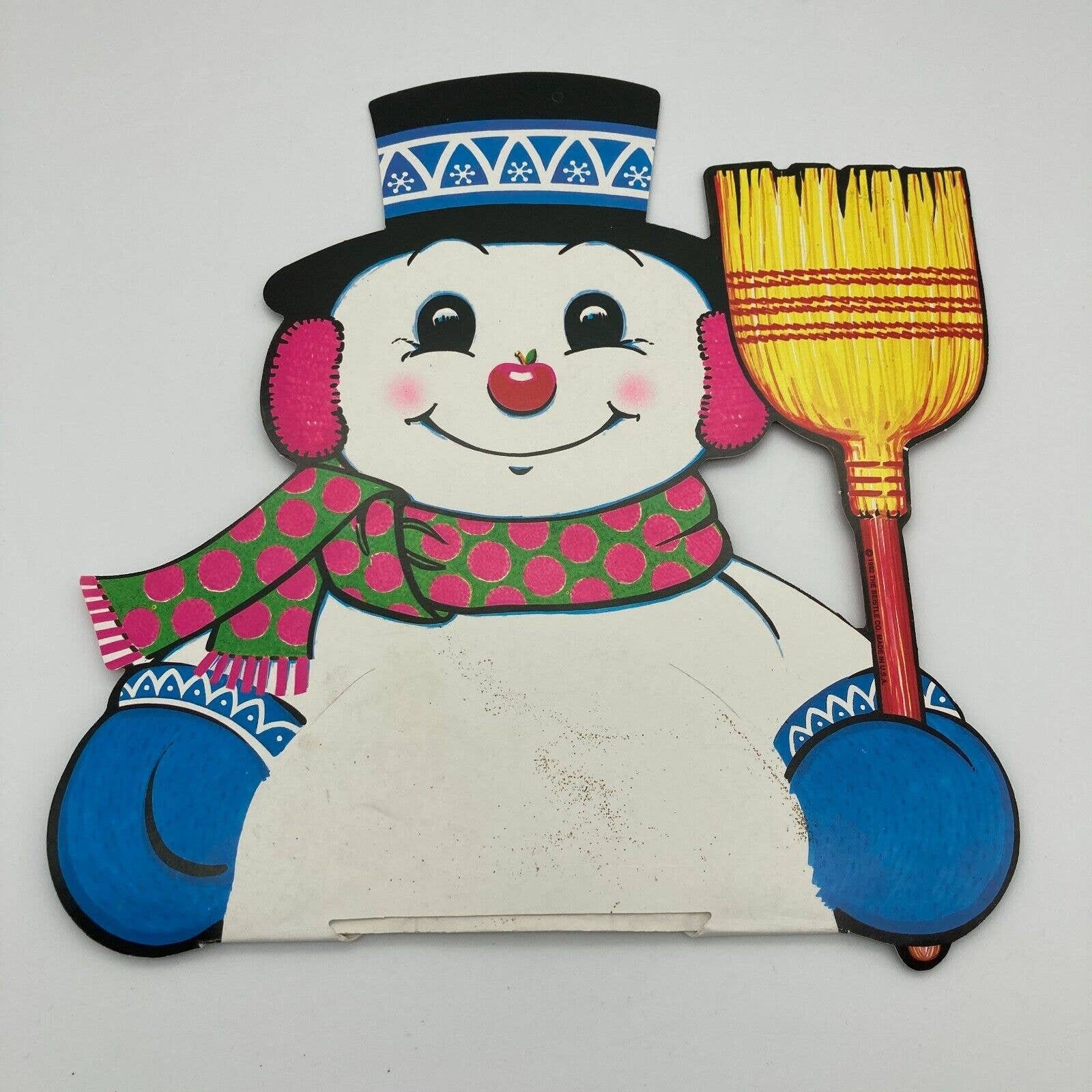 Vintage 1992 Beistle Co USA Hanging Snowman W/ Broom Tissue Paper ...