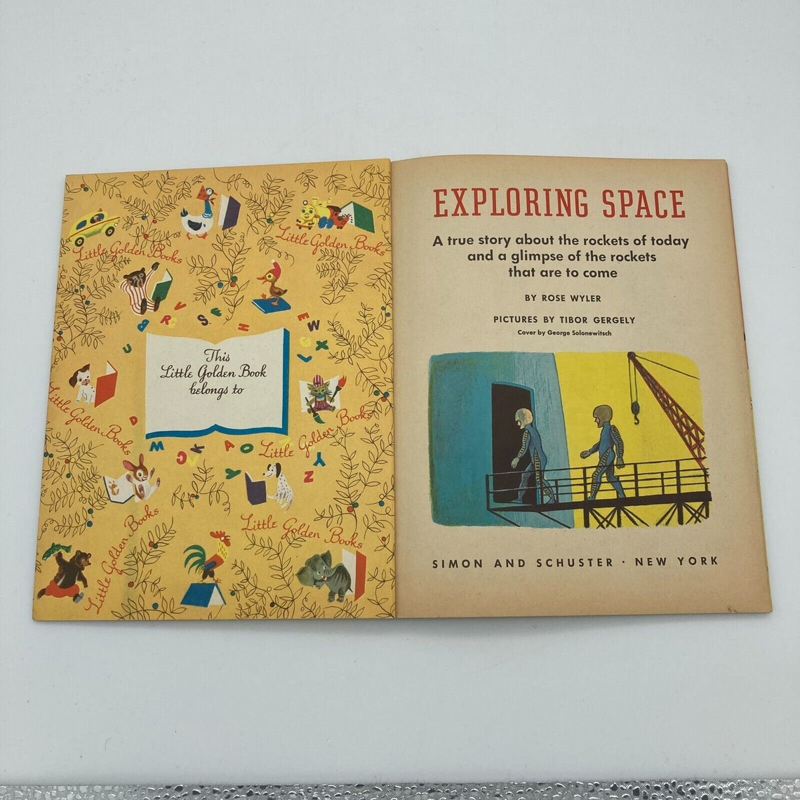 Vintage Little Golden Book EXPLORING SPACE 1958 342 1st a Edition LGB ...
