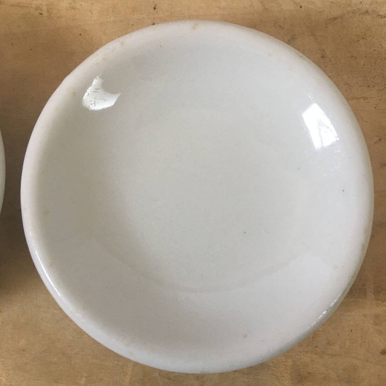 2 Vintage Antique Ironstone Butter Pats Thick Chunky Farmhouse Shabby ...