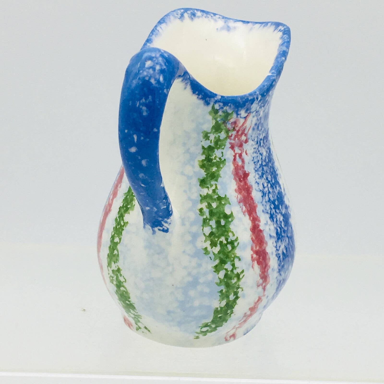 Vintage Spatterware Miniature 3.5" Creamer Pitcher Green, Red, Blue ...