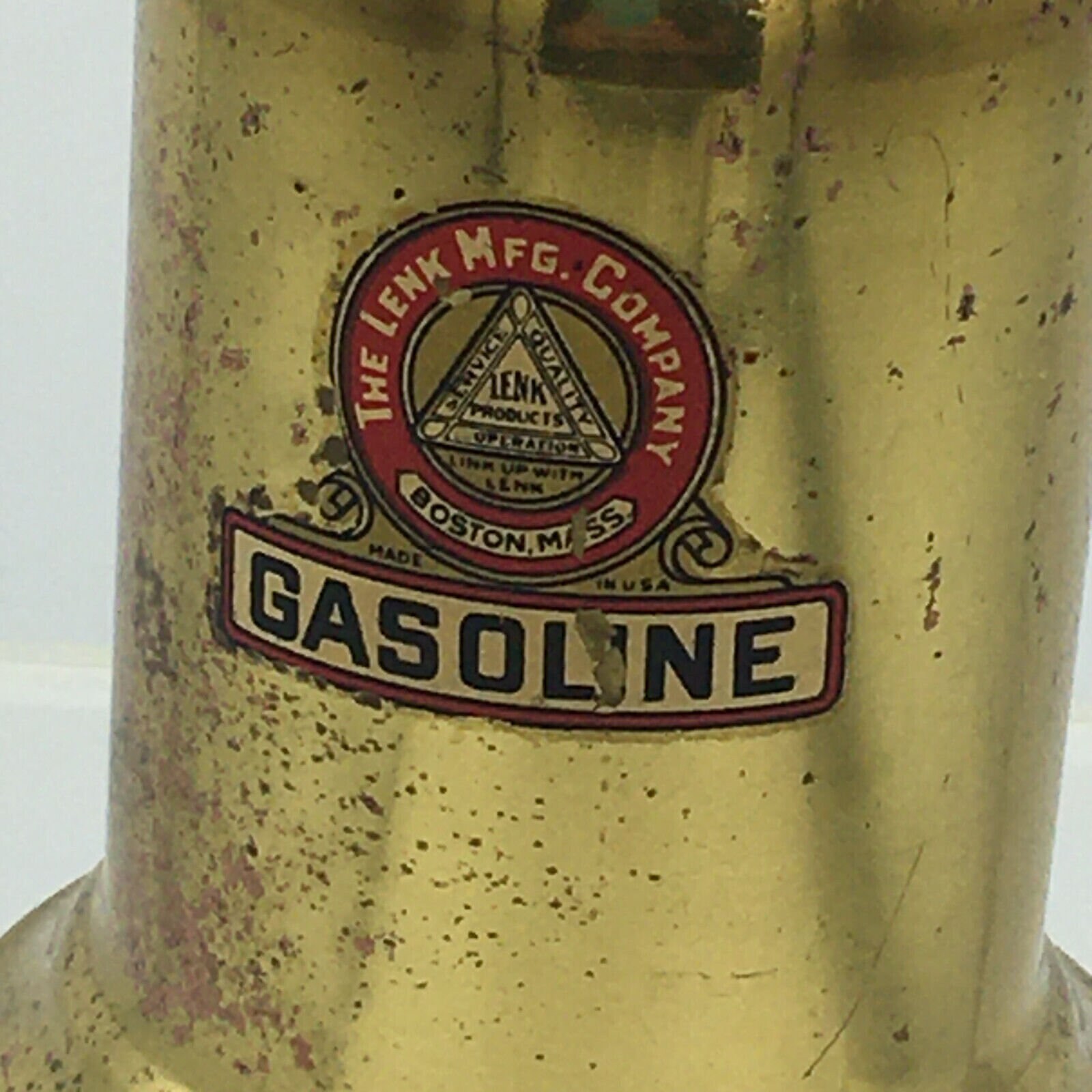 Vintage Brass the Lenk Mfg. Company Gasoline Blow Torch Boston MASS USA ...