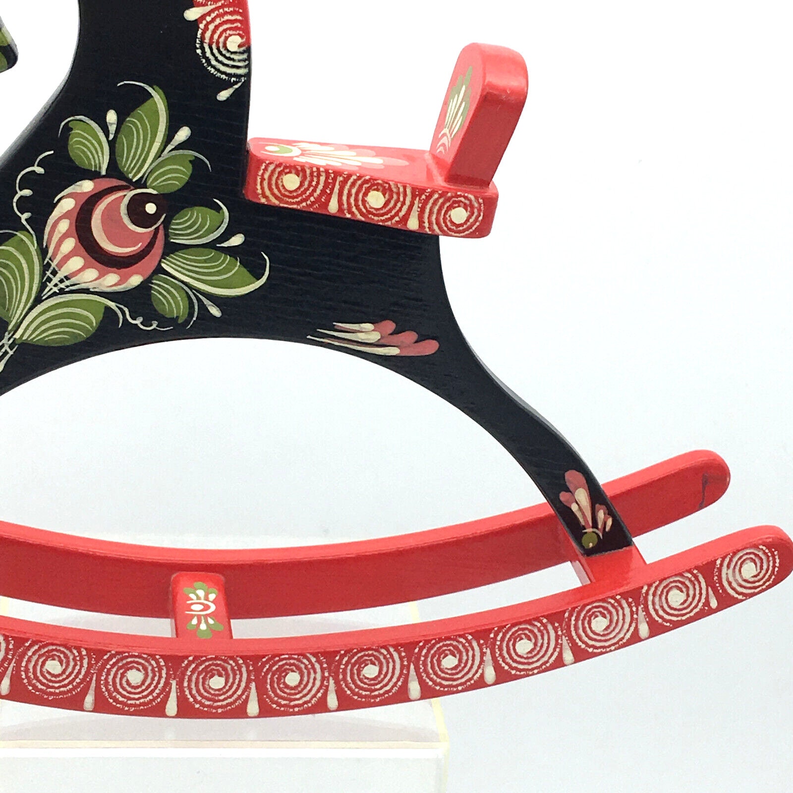 Russian Floral Handpainted Wood Rocking 7 Horse Folkart Vintage 1996 ...