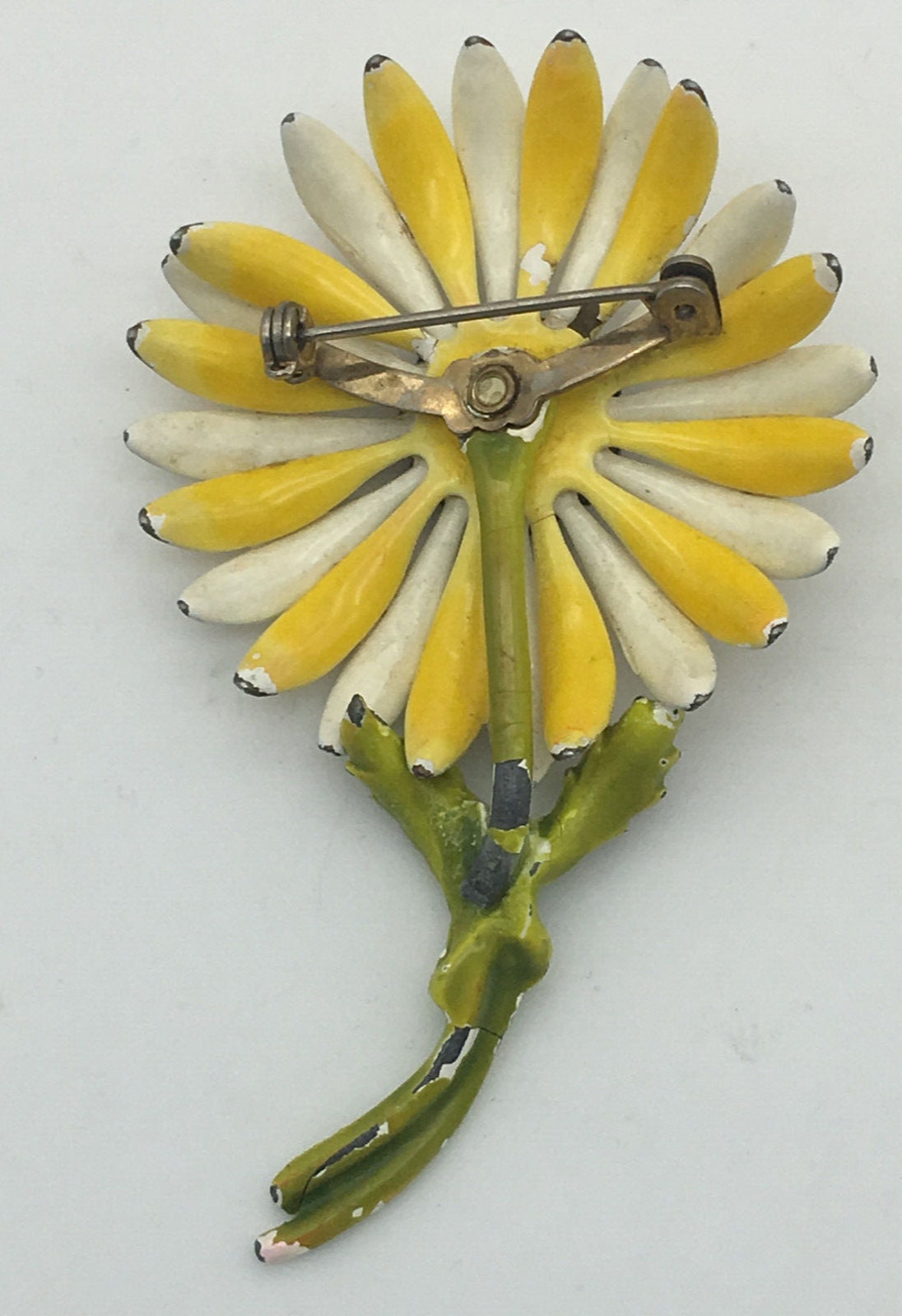 Vintage Yellow White Petal Flower Enamel Pin 3 Brooch - Etsy