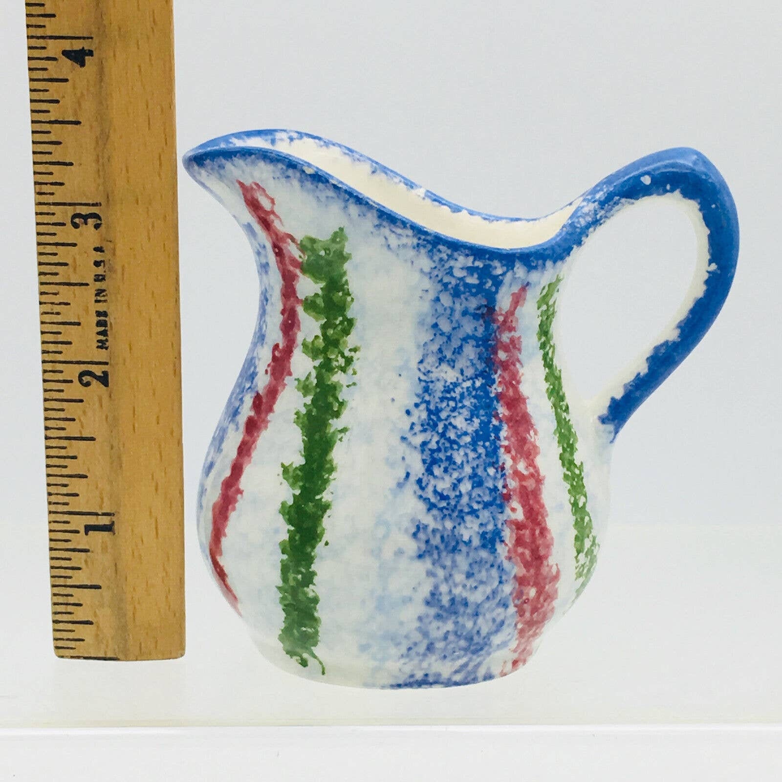 Vintage Spatterware Miniature 3.5" Creamer Pitcher Green, Red, Blue ...